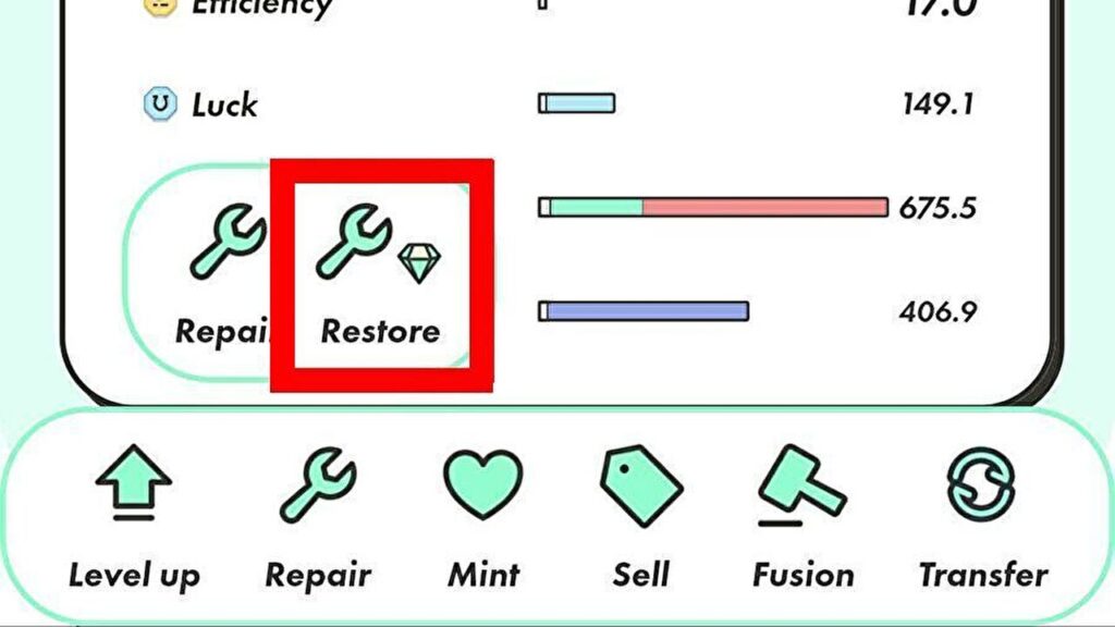 【STEPN】HP(ヘルスポイント)ってなに？Restore(レストア)による回復方法と費用のまとめ